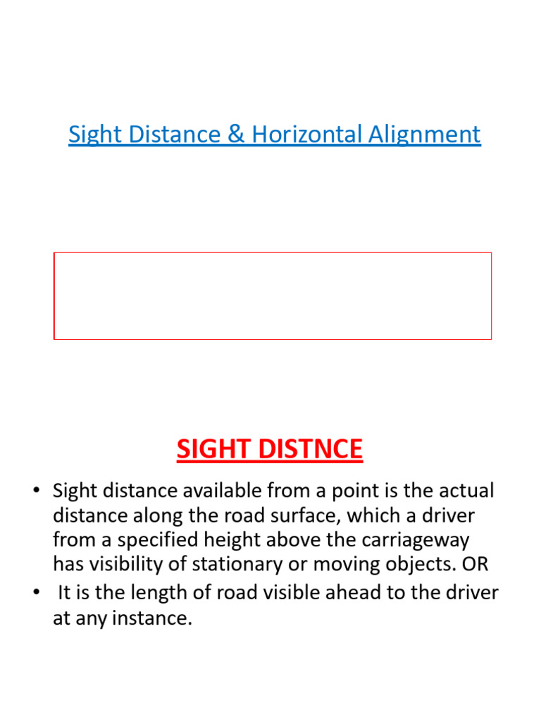 Sight Distance in Road Design | PDF | Traffic | Transport