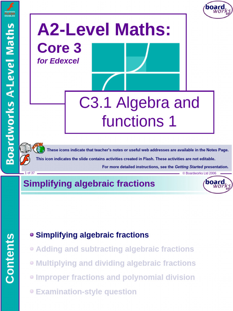 C3.1 Algebra and Functions 1 | PDF | Division (Mathematics ...