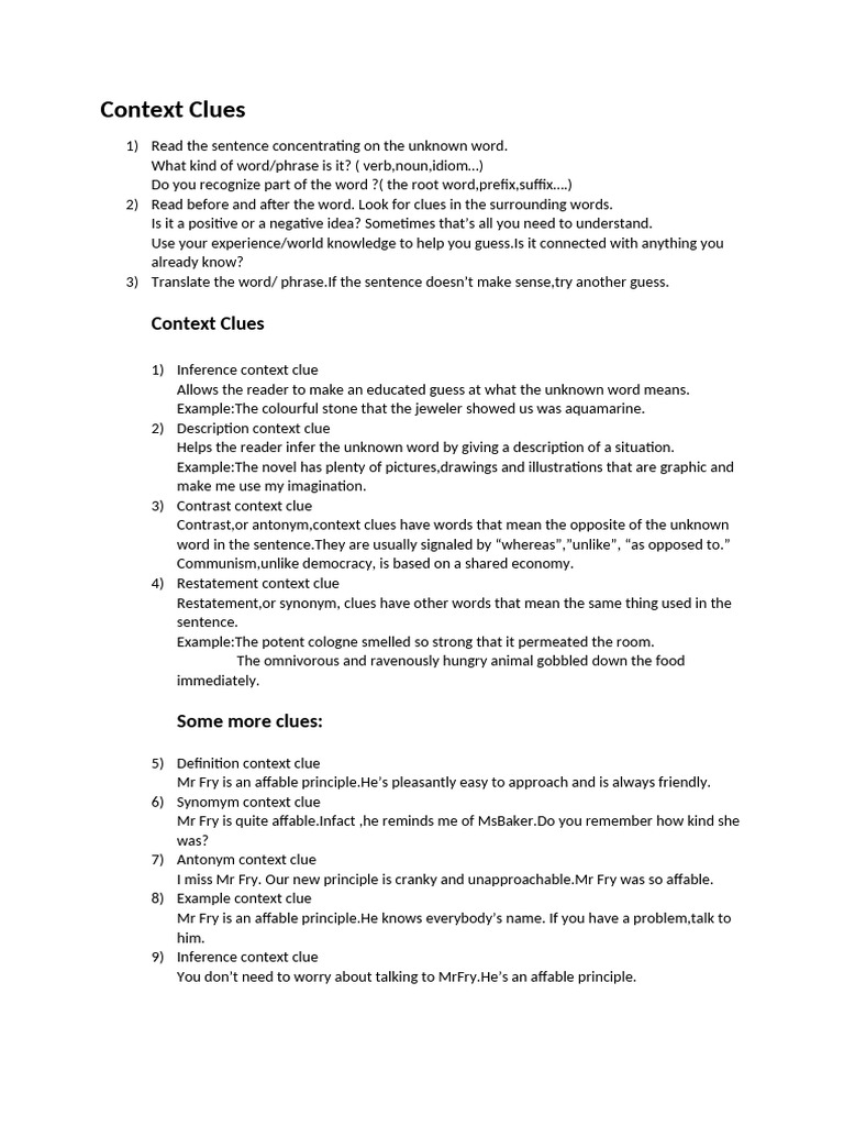 Context Clues | PDF