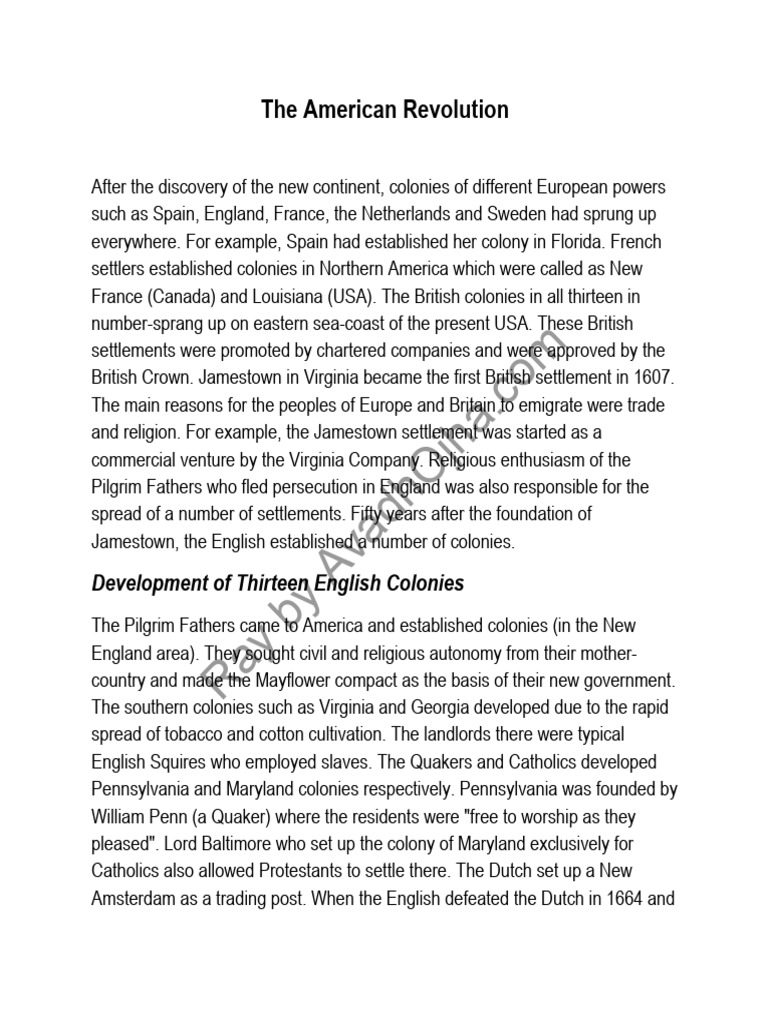Causes of the American Revolution | PDF | The Federalist Papers ...