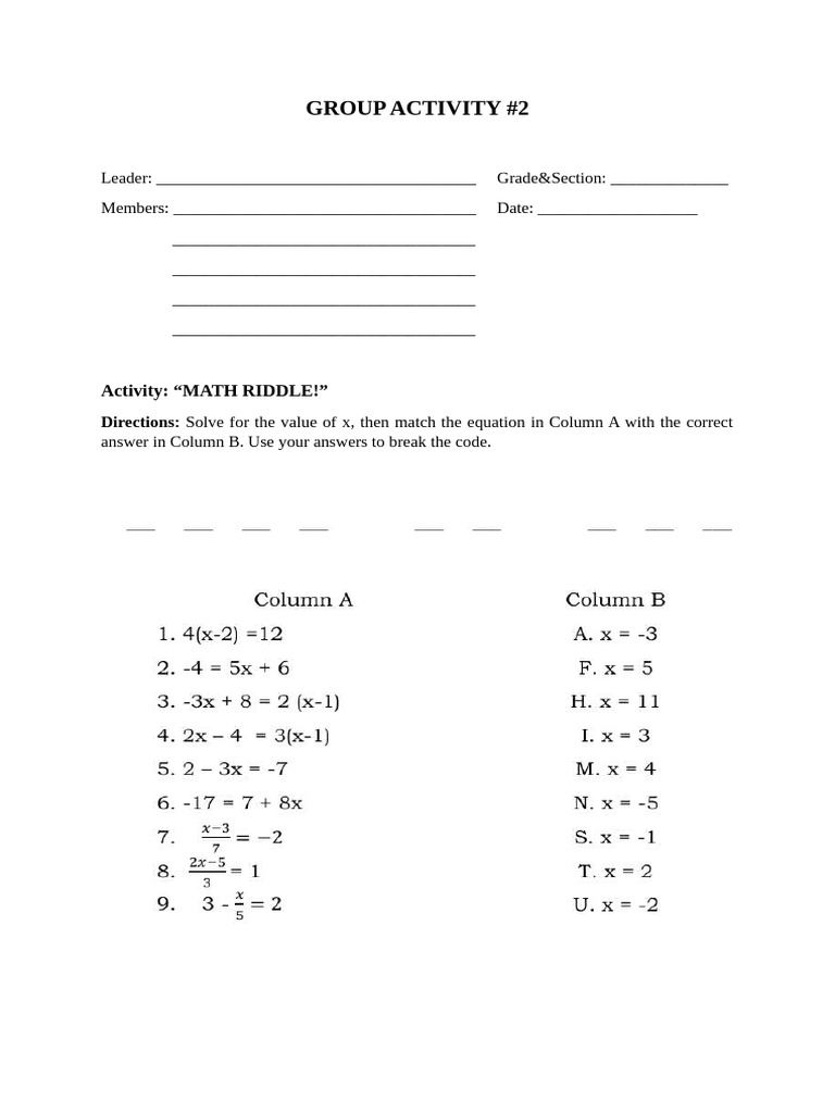 Group Activity #2 | PDF