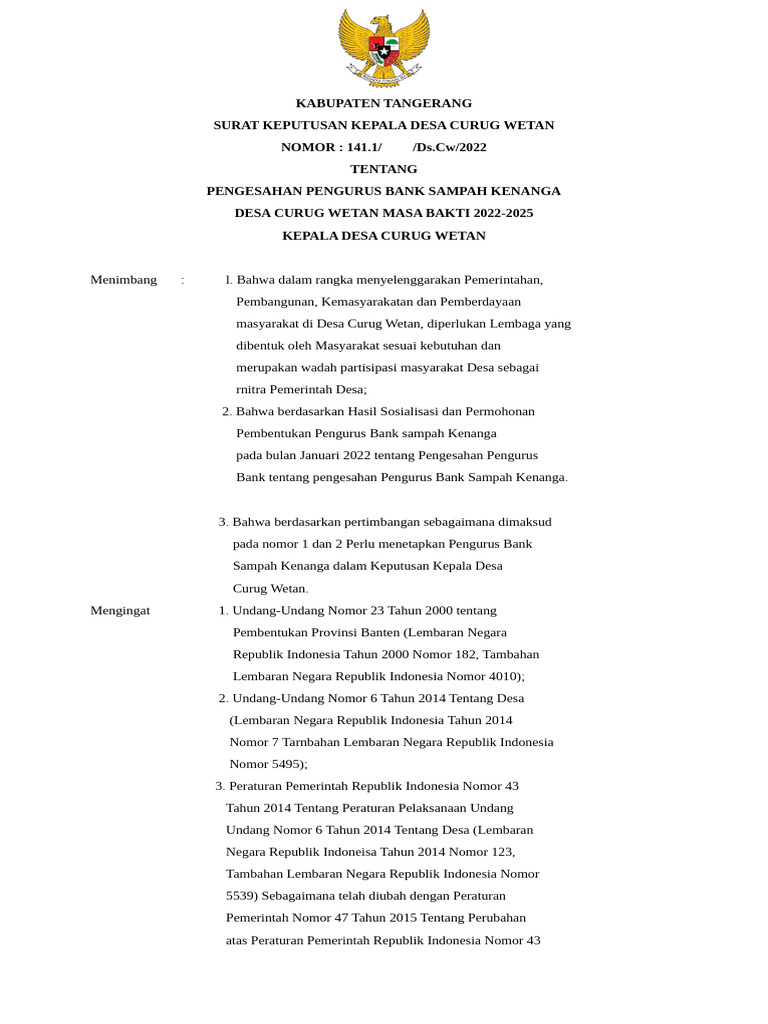 SK Bank Sampah | PDF