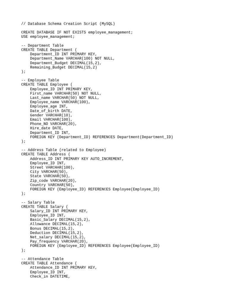 Employee Management System | PDF | Databases | Data Management