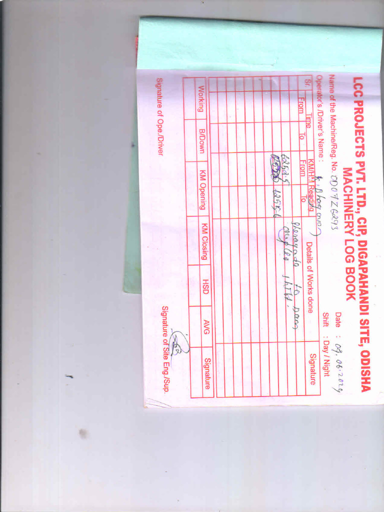 Tractor Logbook June Month | PDF