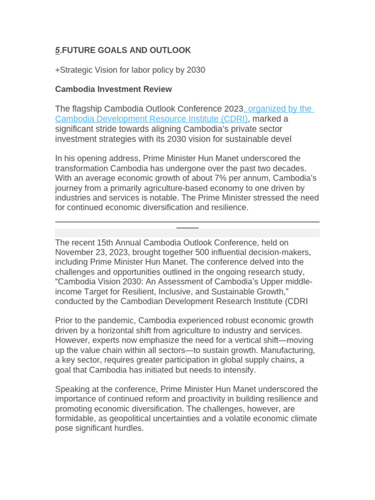 Future Goals and Outlook | PDF | Sustainability | Governance