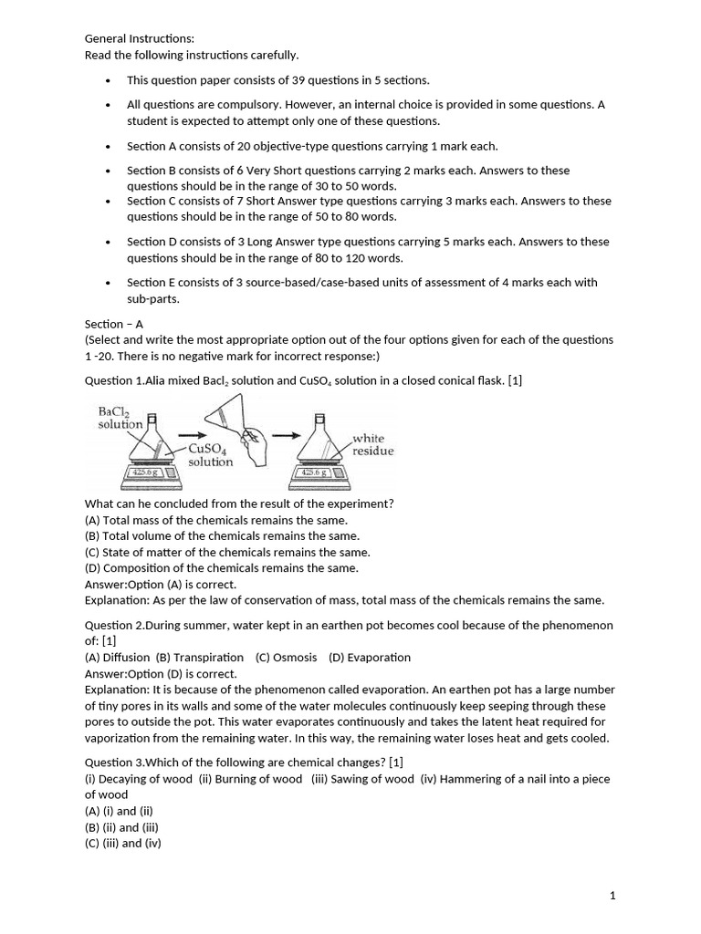 Grade IX Sci Sample Paper | PDF | Cell (Biology) | Muscle
