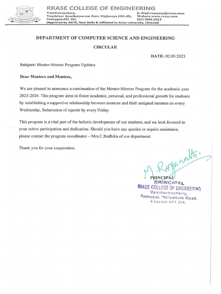 Naac CSE MENTOR LIST 2023-2024 | PDF