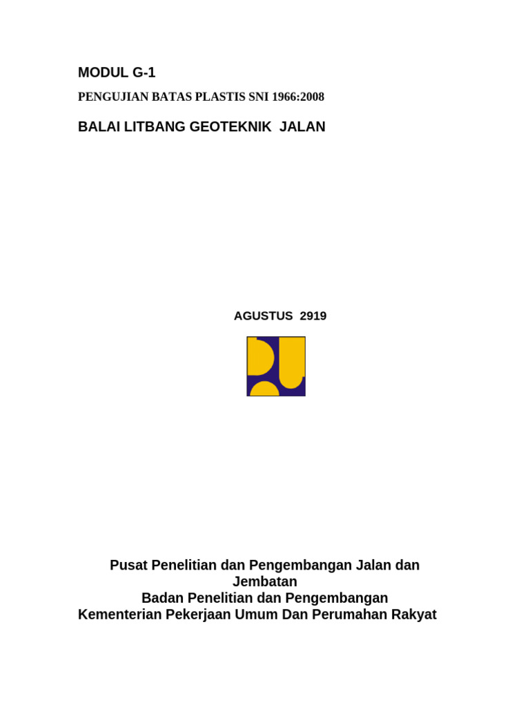 Modul Pengujian Batas Plastis - 1 | PDF