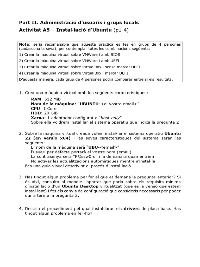 Pr5 - Install Ubuntu | PDF