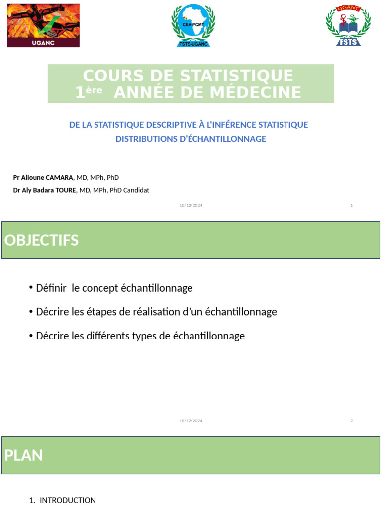 Cours sur l'échantillonnage statistique | PDF | Échantillonnage ...