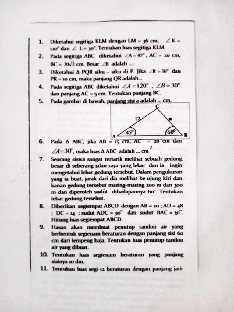 soal trigonometri kelas 10 | PDF