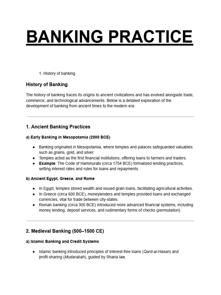 History and Evolution of Banking Practices | PDF | Banks | Letter Of Credit