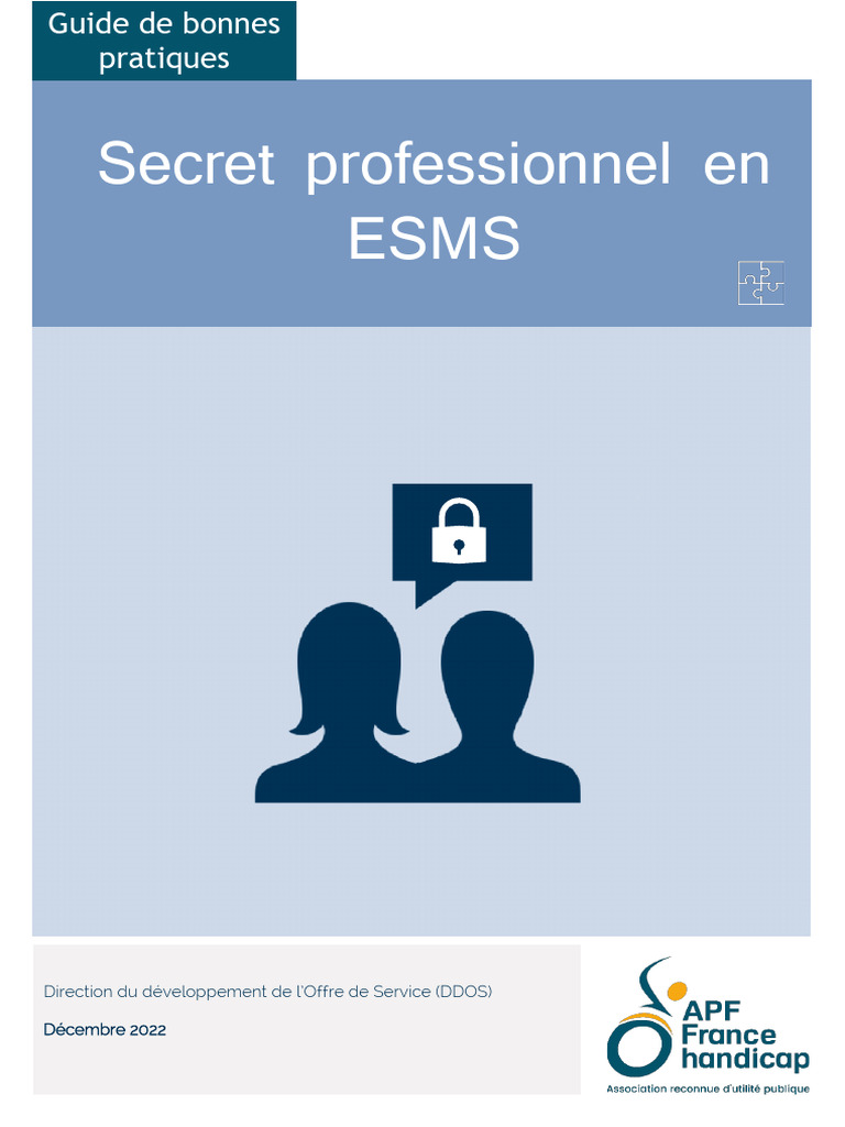 Secret Professionnel en ESMS : Guide Pratique | PDF | Invalidité ...