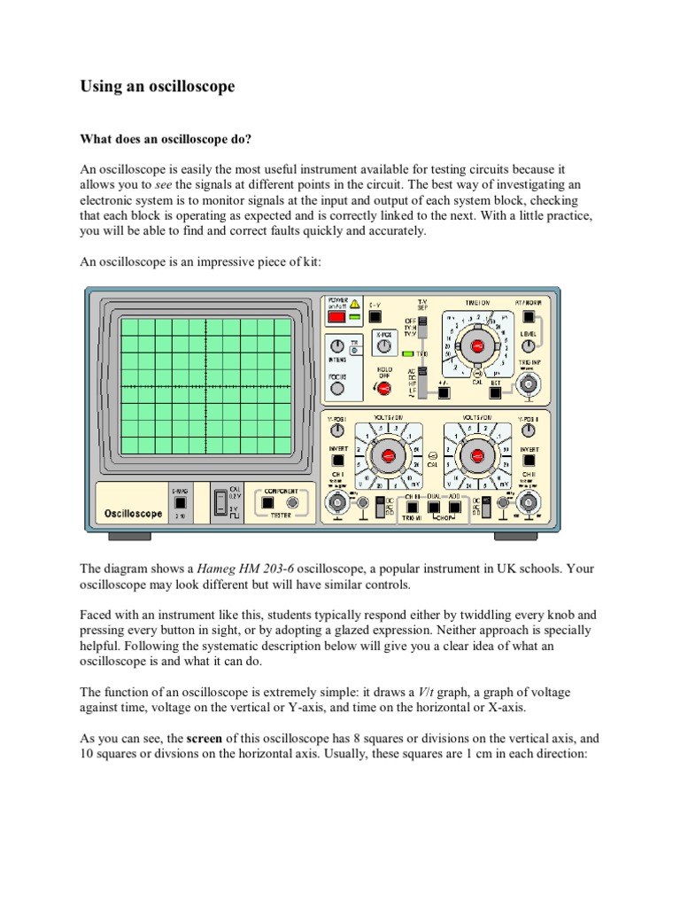 Using An Oscilloscope | Download Free PDF | Amplifier | Microphone