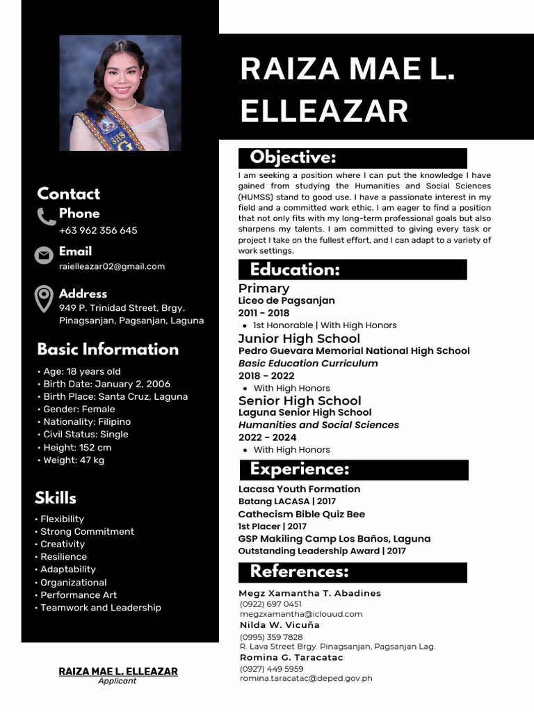 GE4_Purposive_Communication_Resume_Elleazar,RaizaMae | PDF