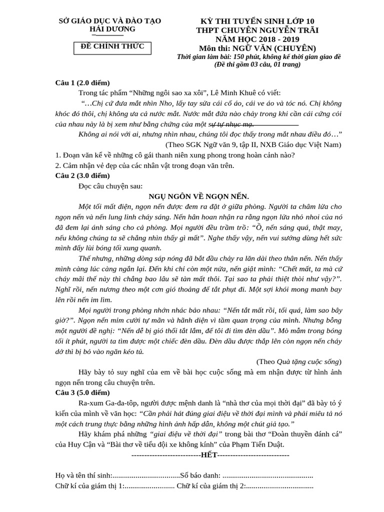 33 de TS Chuyen Nt. Van 10 | PDF