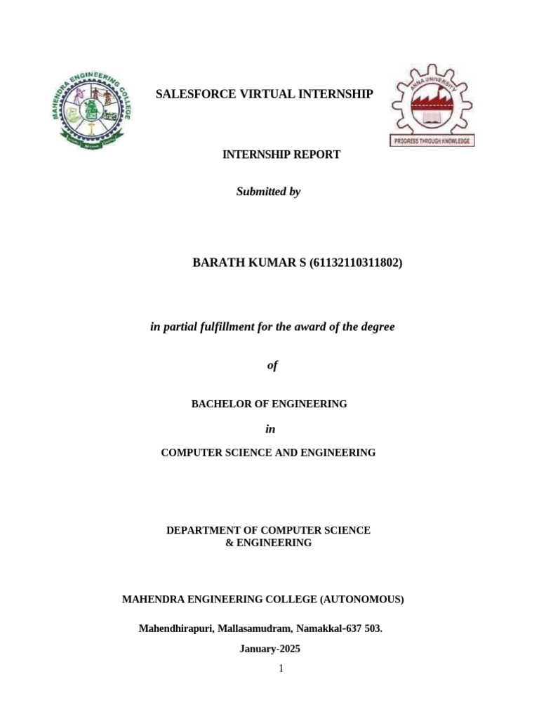 Barath Salesforce Report 3 | PDF