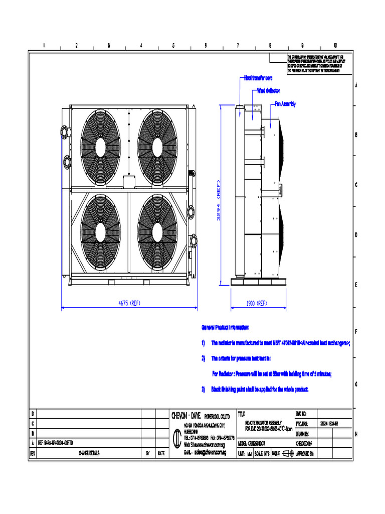 EMD 20-710G9-60HZ-2500KW-40 Remote Vertical Radiator Assembly - R0 ...