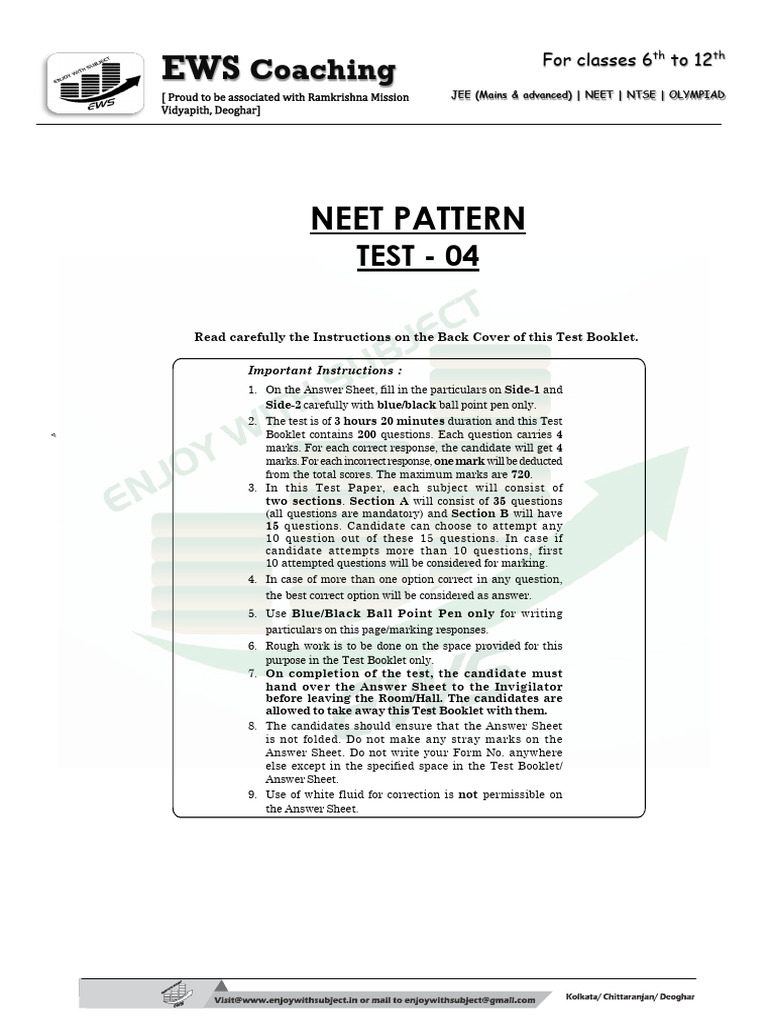 Neet Pattern Test - 4 (Que) 106 | PDF | Chemical Bond | Chemical Polarity