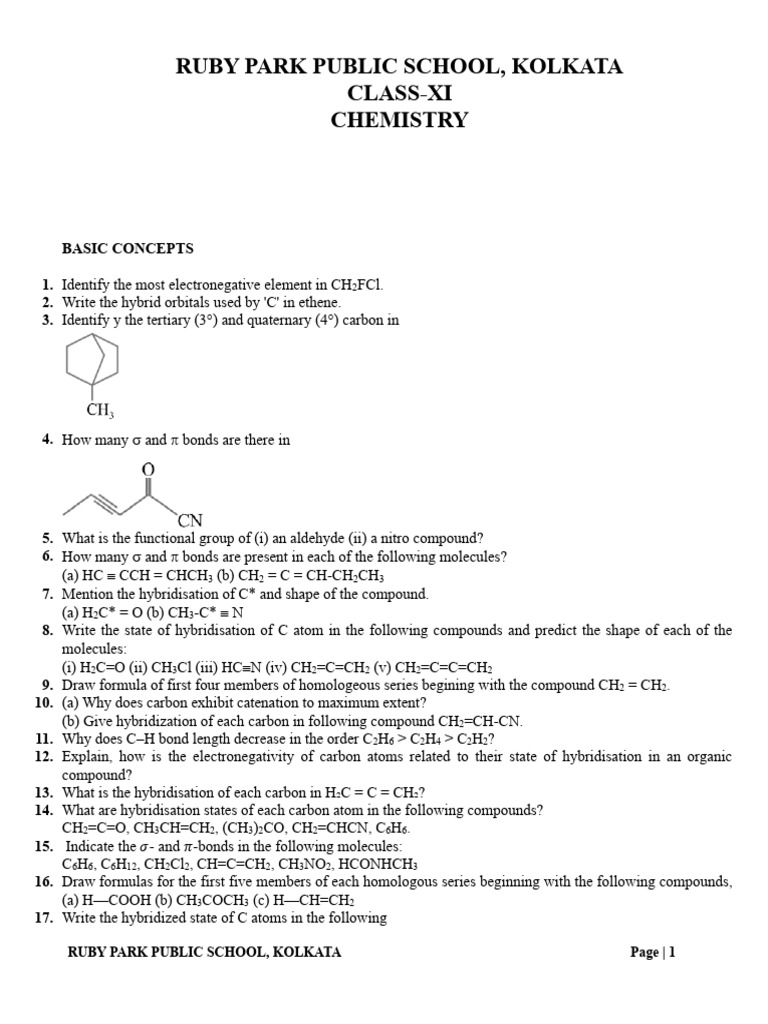 Organic Chemistry Basics Worksheet | PDF | Isomer | Chemical Reactions