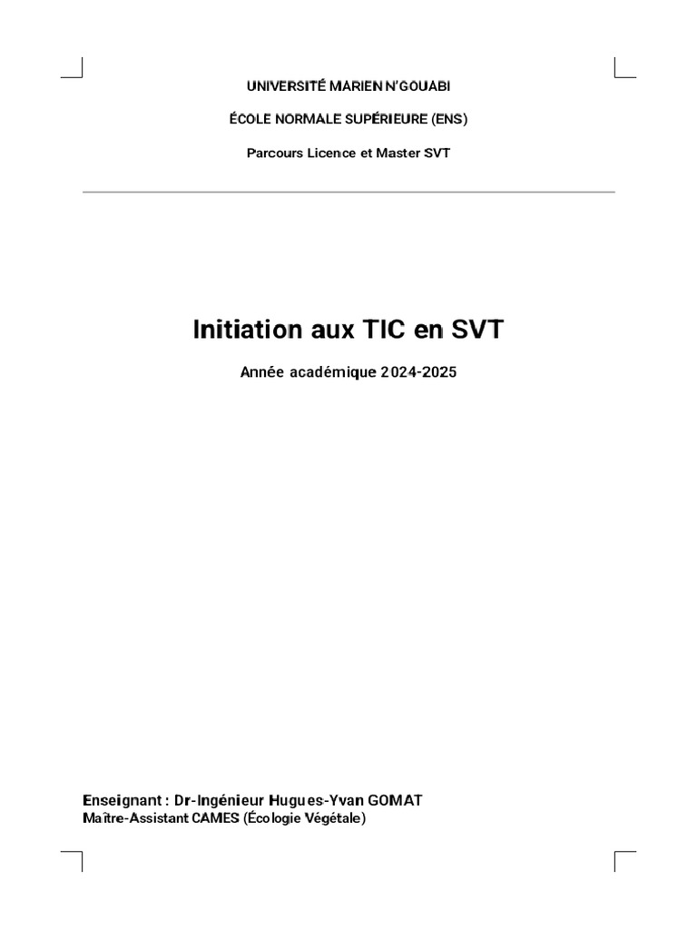 GOMAT - Cours TIC - 2025 - Vers2 - Phoenix | PDF