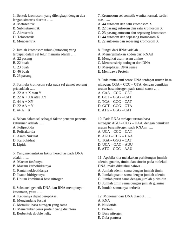 Latihan Genetika Kelas 12 | PDF
