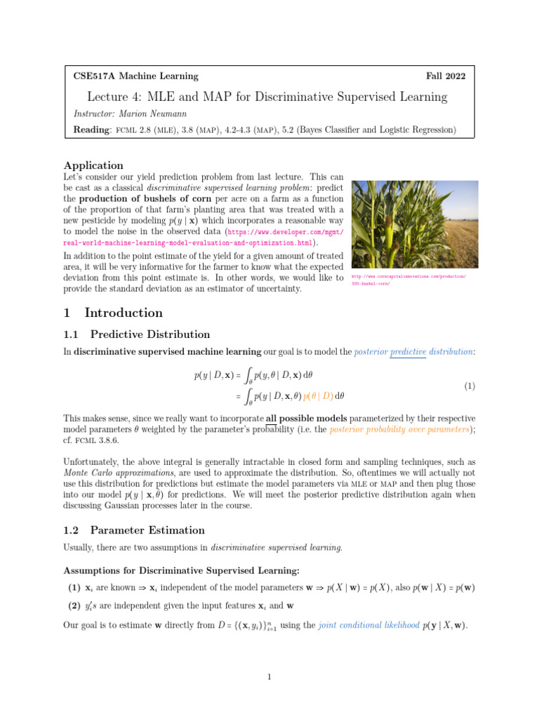 MLE and MAP in Supervised Learning | PDF | Regression Analysis ...