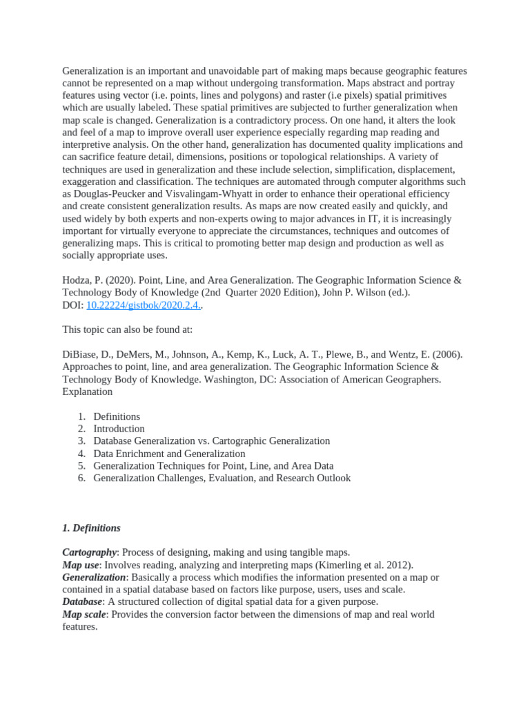 Cartography-Map Generalization | PDF | Map | Geographic Information System