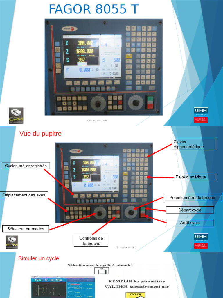 TOUR FAGOR 8055 T | PDF | Fonction trigonométrique | Division
