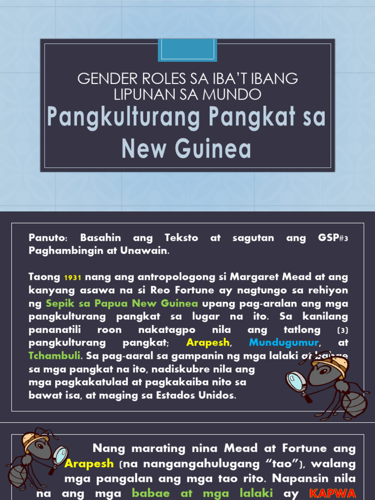 Gender Roles Sa Ibat Ibang Lipunan Sa Mundo NEW GUINEA | PDF