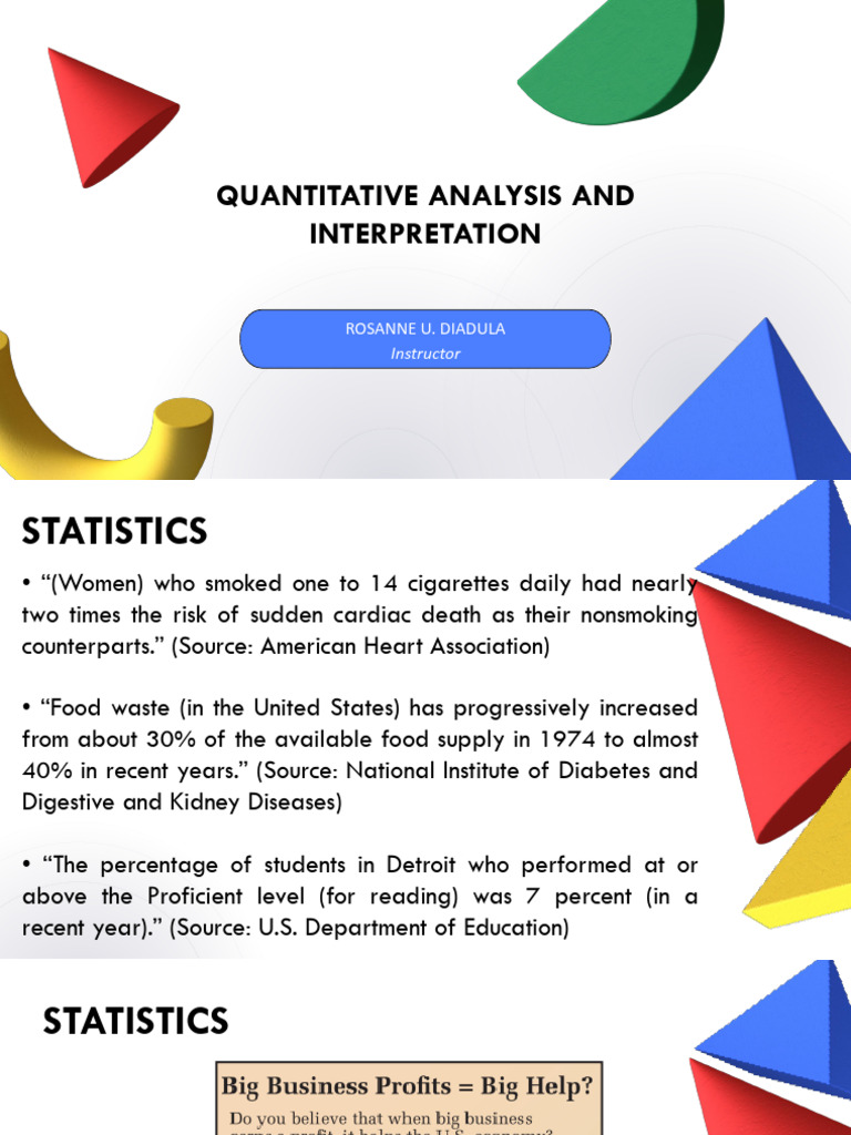 Quantitative Analysis and Interpretation 1 | PDF | Level Of Measurement ...