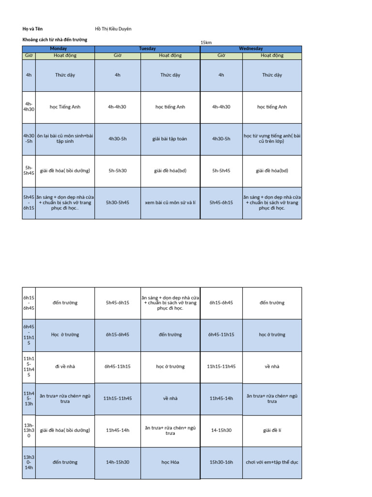 Timetable | PDF