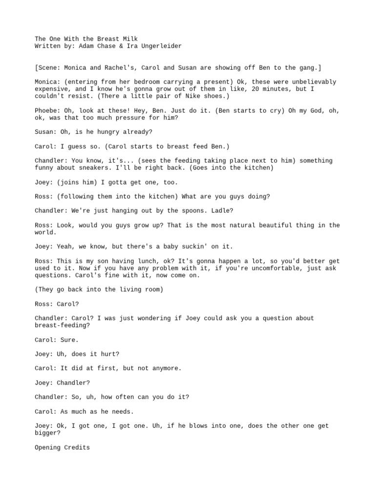 S02E02 The Breast Milk | PDF | Friends