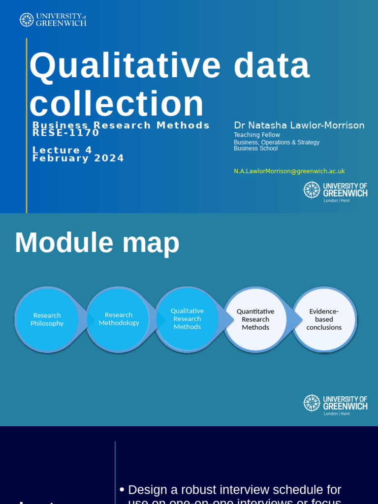 2024 - Lecture 4 - Qualitative Design [BMR] | PDF | Qualitative Research | Nonverbal Communication