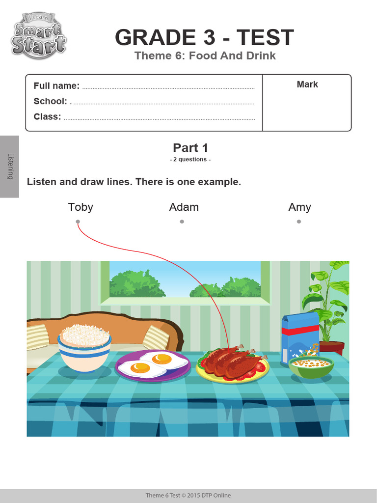 I-Learn Smart Start Grade 3 Theme 6 - Listening Test | PDF