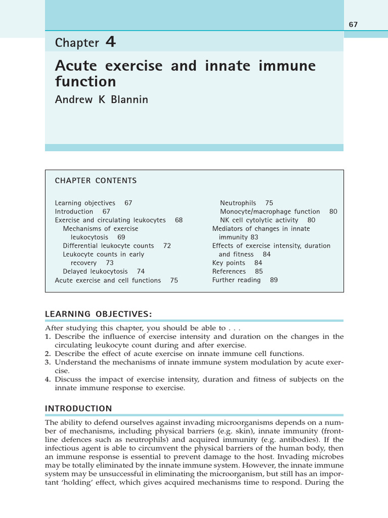 Acute Exercise and Innate Immune (2006) | PDF | Immune System | Innate ...