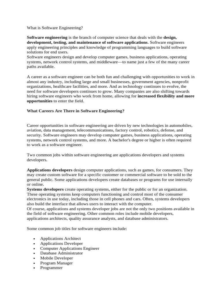 SOFTWARE ENGINEERING | PDF | Software | Software Development