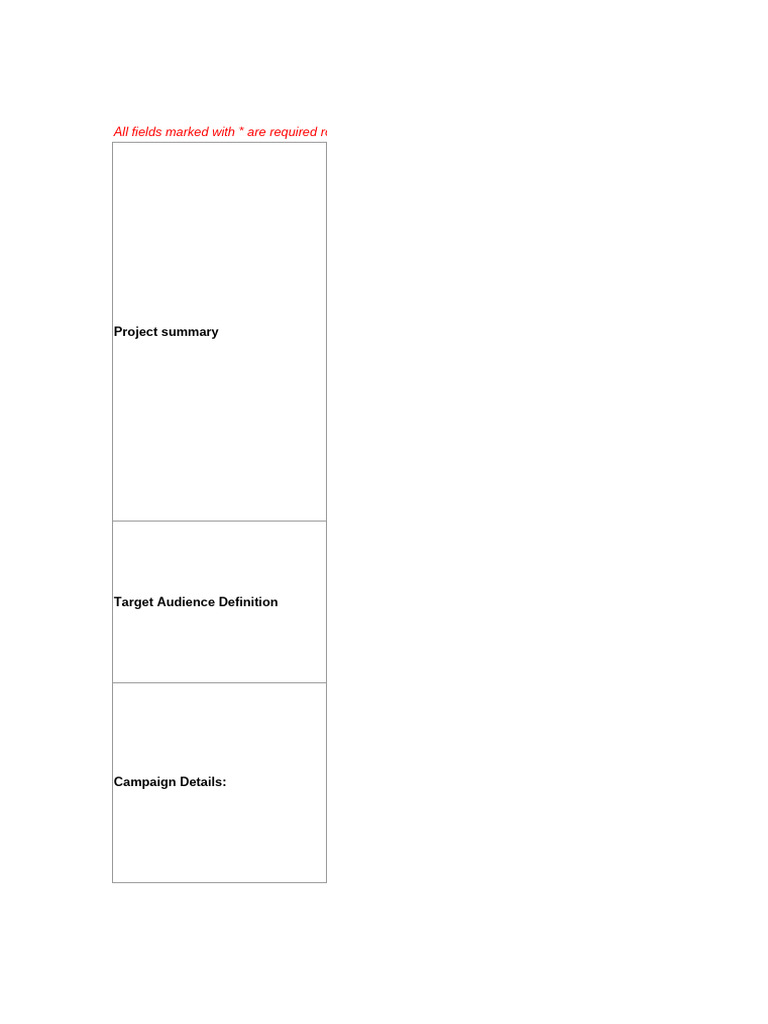 Media Brief Form | PDF