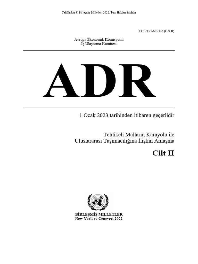 Adr 2023 Turkce Cilt 2 | PDF