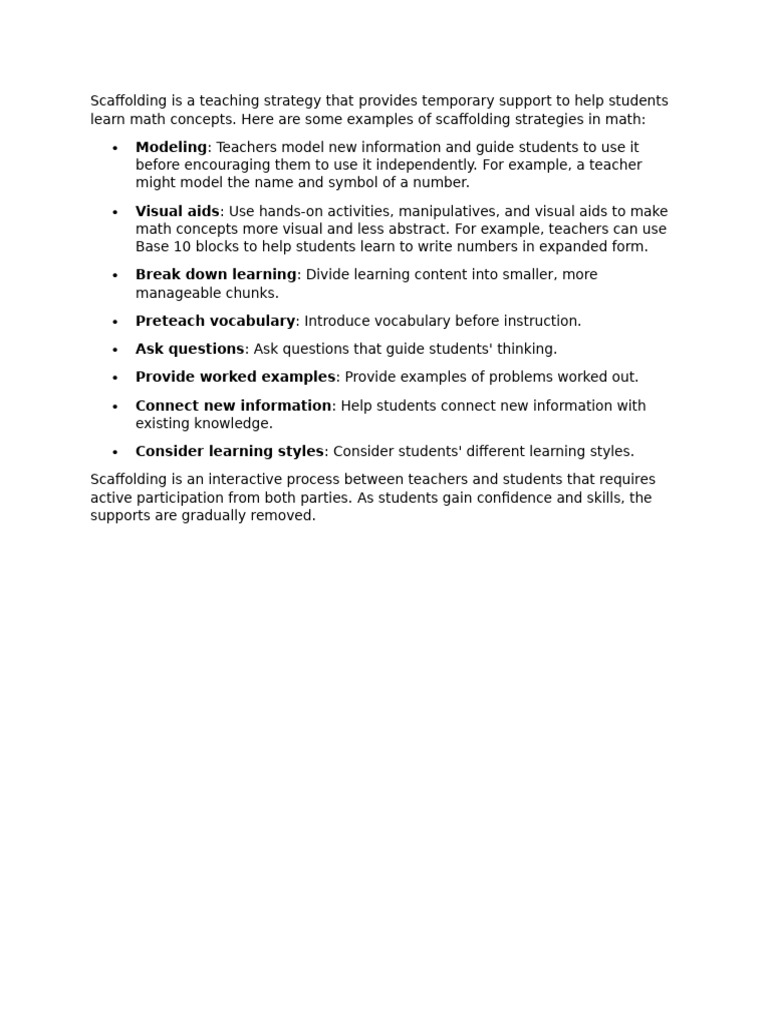 Scaffolding Is A Teaching Strategy That | PDF