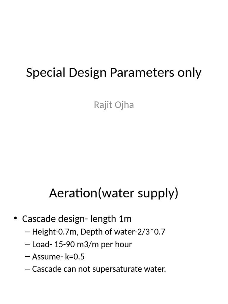 Special Design Parameters Only | PDF | Chemical Engineering | Hydraulic ...