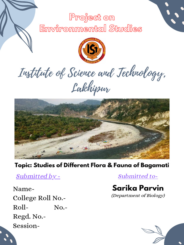 Blue Simple Aesthetic Floral Notebook Cover Page A4 (2) | PDF