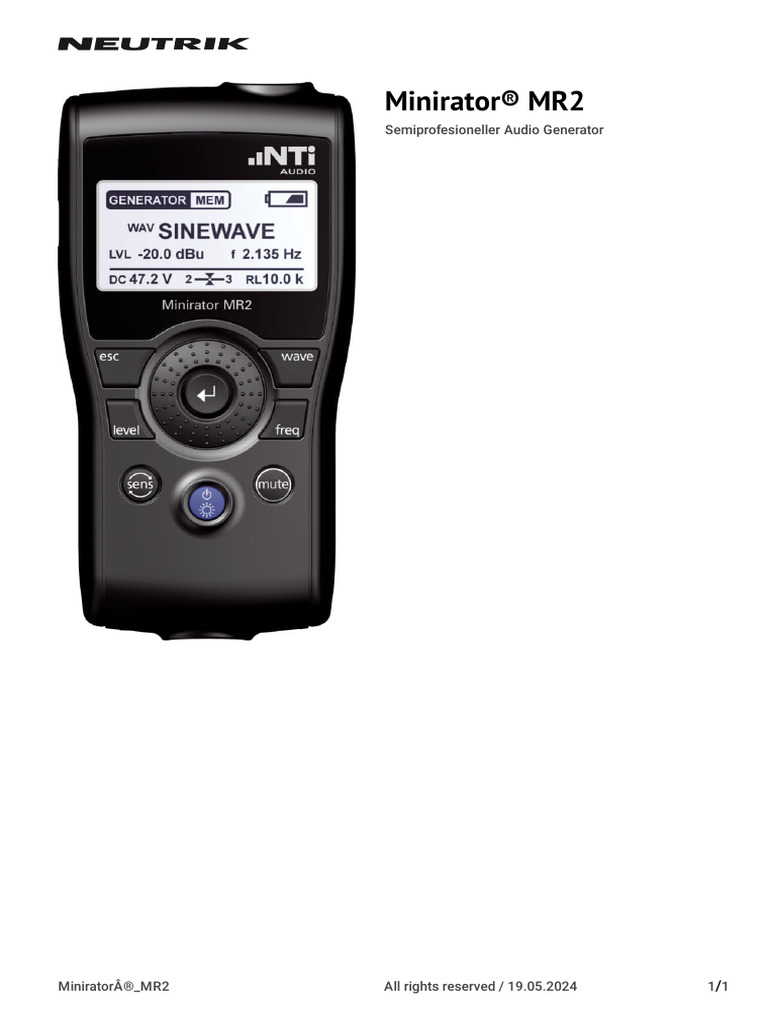 Minirator R mr2 | PDF