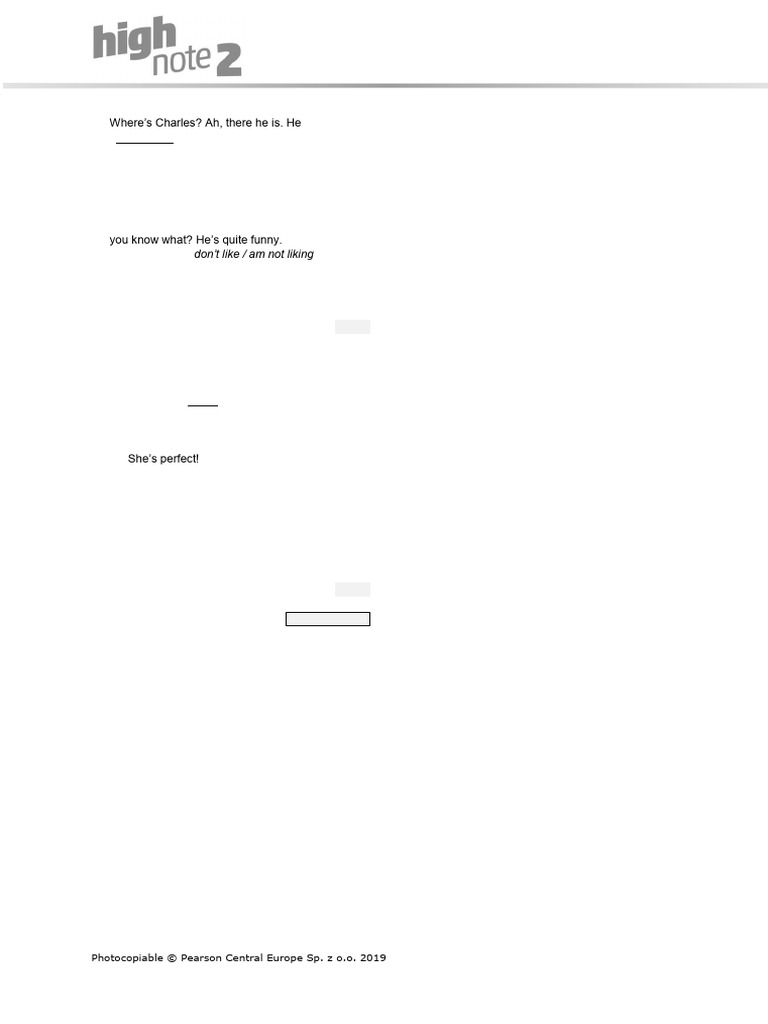 HighNote2 U1A Grammar Quiz A | PDF