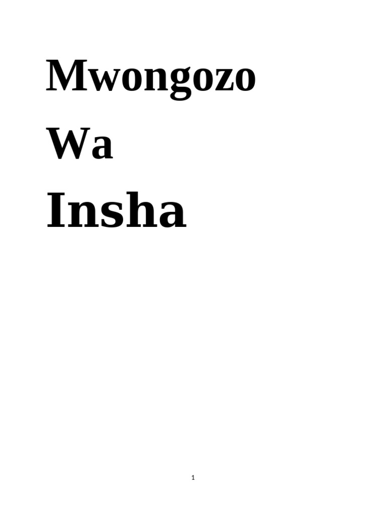 Mwongozo Wa Insha | PDF