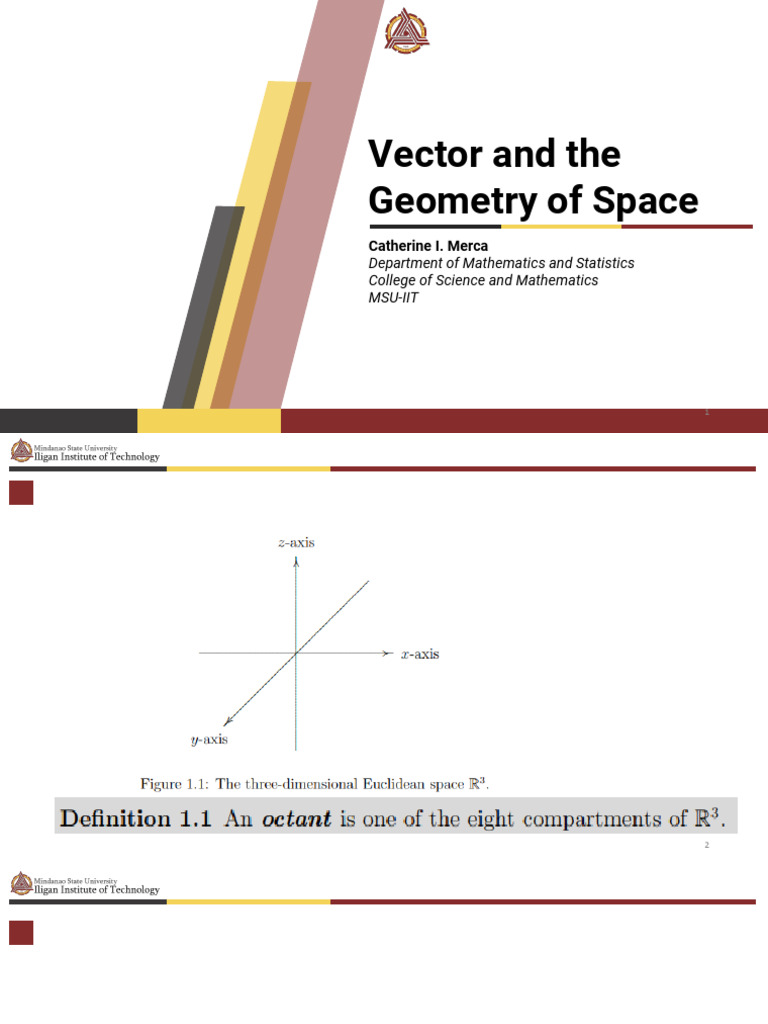 Geometry & Vectors for Calculus Students | PDF | Euclidean Vector ...