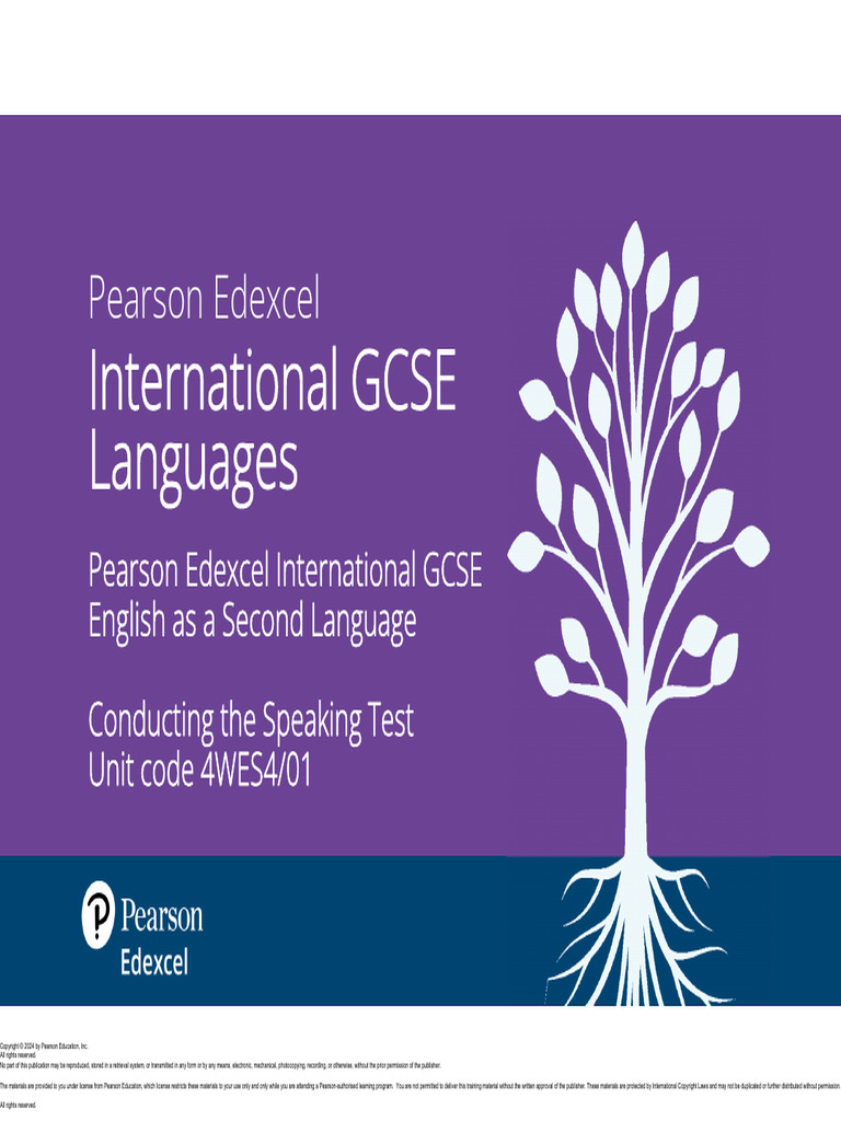 International GCSE English As A Second Language Conducting The Speaking ...