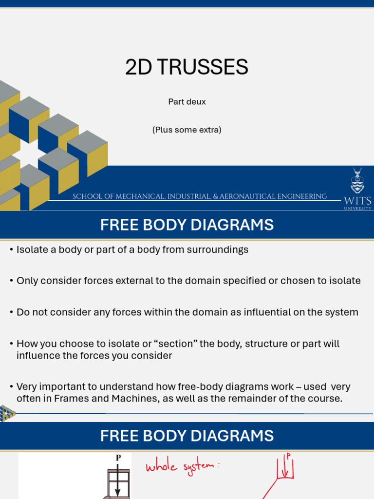 2D Trusses - EXTRA Lecture | PDF | Truss | Force