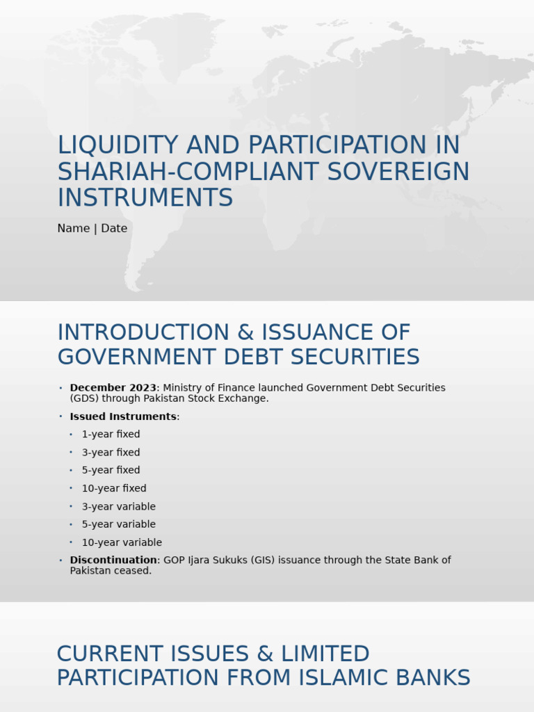 Liquidity and Participation in Shariah-Compliant SOVEREIGN INSTRUMENTS ...