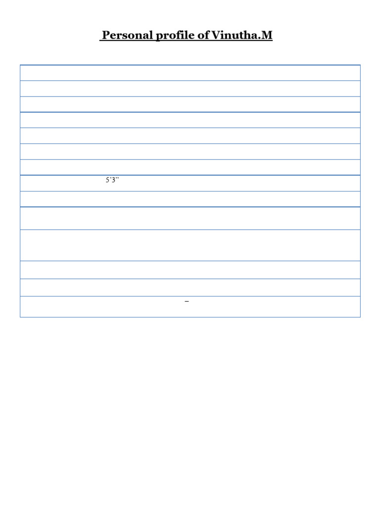 Vinutha Biodata | PDF